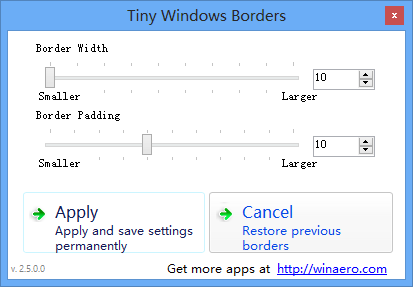 Tiny Windows Borders - 修改 Windows 8 窗口边框 - 小众软件