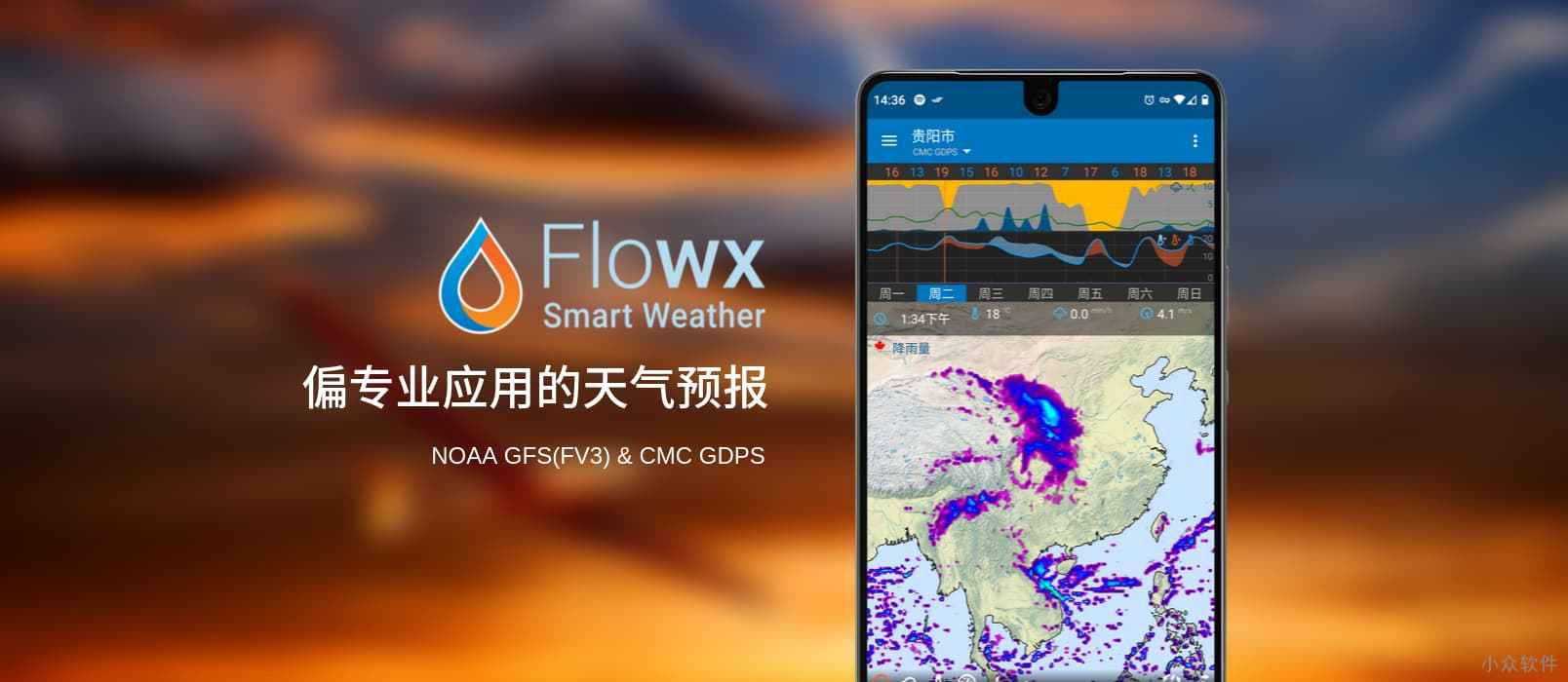Flowx - 适合航拍、航海、徒步、钓鱼的专业天气预报应用[Android] - 小众软件