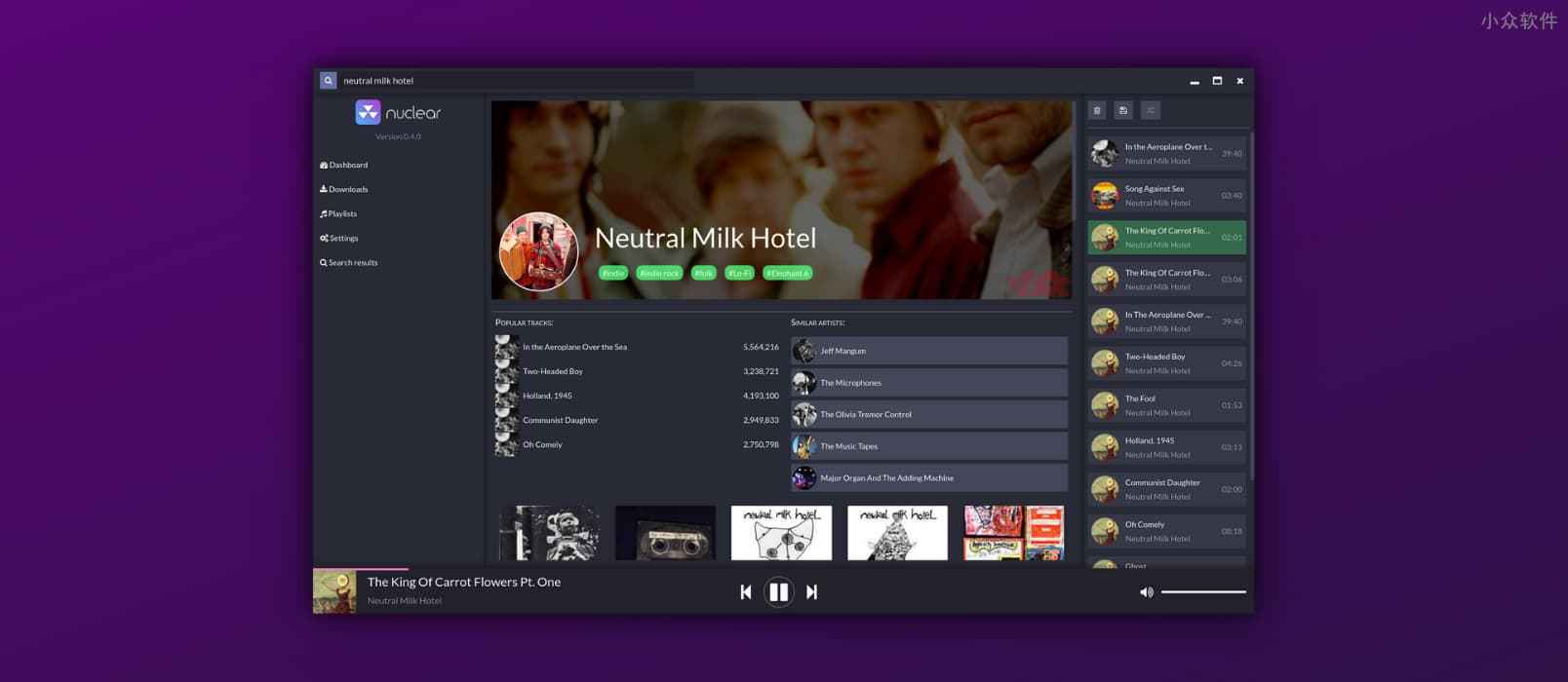 Nuclear - 开源免费的在线音乐播放、下载工具[Win/macOS/Linux] - 小众软件