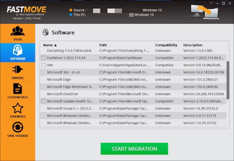 限时免费！FastMove：一键迁移文件、程序和设置到新电脑[Windows] - 小众软件