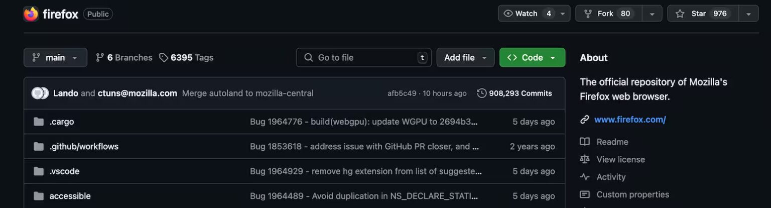 Firefox 源代码库迁移至 GitHub - 小众软件