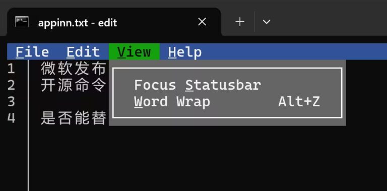 Vim 替代者？微软发布开源命令行编辑器 Edit，大小不到 250kB - 小众软件