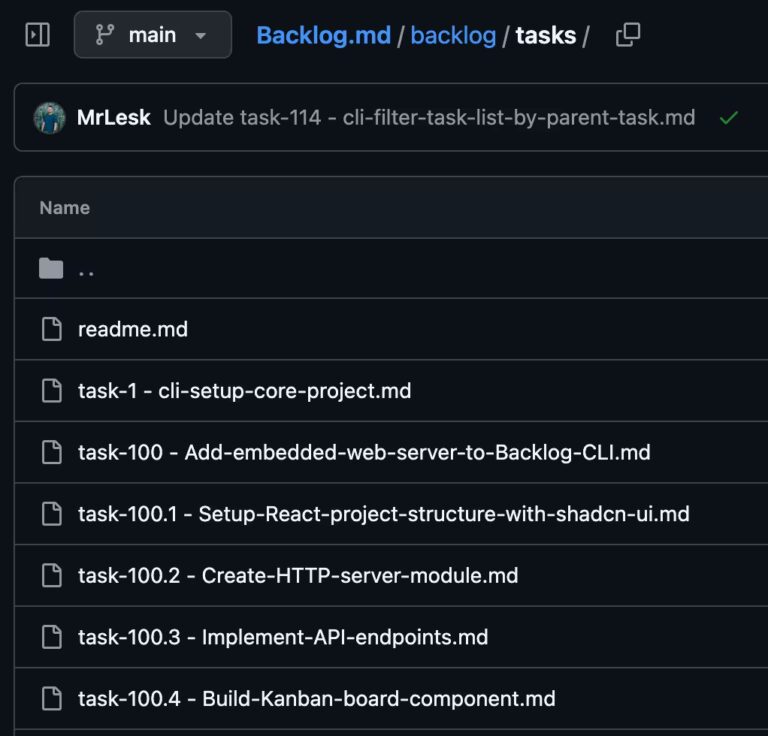 Backlog.md - 在 git 仓库中用 .md 生成并管理项目看板 - 小众软件