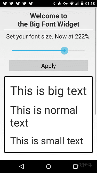 Big Font Widget - 继续放大字体[Android] - 小众软件