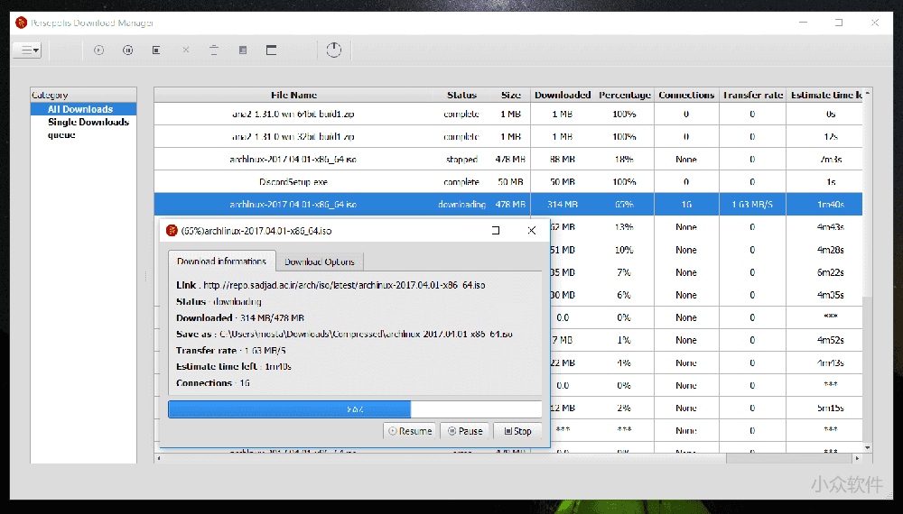 Persepolis Download Manager - 真・零配置的 aria2 下载器 [WIn/macOS/Linux] - 小众软件
