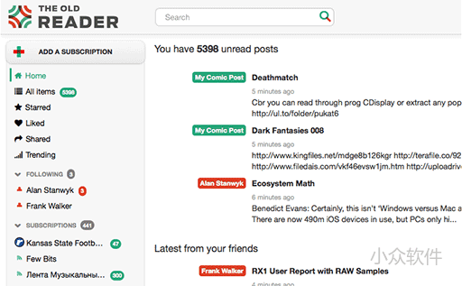 TheOldReader - 在线 RSS 阅读器 - 小众软件