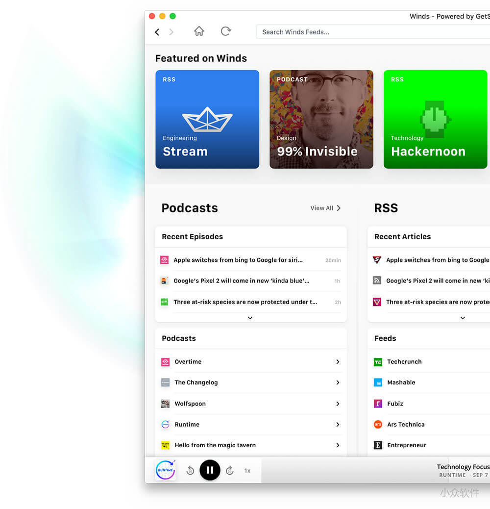 Winds - 开源高颜值 RSS/Podcast 阅读器，已连续 29 天高频更新 [Web/macOS/Win] - 小众软件