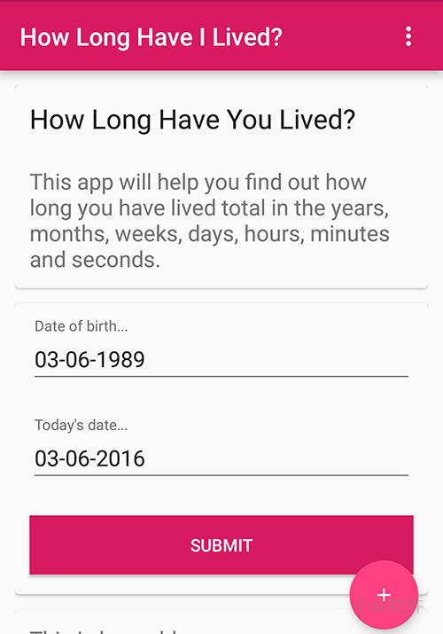 How Long Have I Lived? - 从出生到今天多久了[Android] - 小众软件